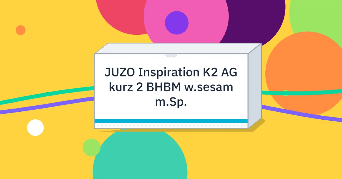 Symbolbild: Packung mit der Aufschrift JUZO Inspiration K2 AG kurz 2 BHBM w.sesam m.Sp. (PZN 14883256) – Verfügbarkeit und Bezug in Apotheken in Frankfurt am Main