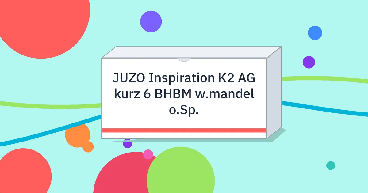 Symbolbild: Packung mit der Aufschrift JUZO Inspiration K2 AG kurz 6 BHBM w.mandel o.Sp. (PZN 14885491) – Verfügbarkeit und Bezug in Apotheken in Frankfurt am Main