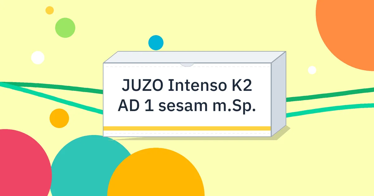 Symbolbild: Packung mit der Aufschrift JUZO Intenso K2 AD 1 sesam m.Sp. (PZN 18606217) – Verfügbarkeit und Bezug in Apotheken in Frankfurt am Main