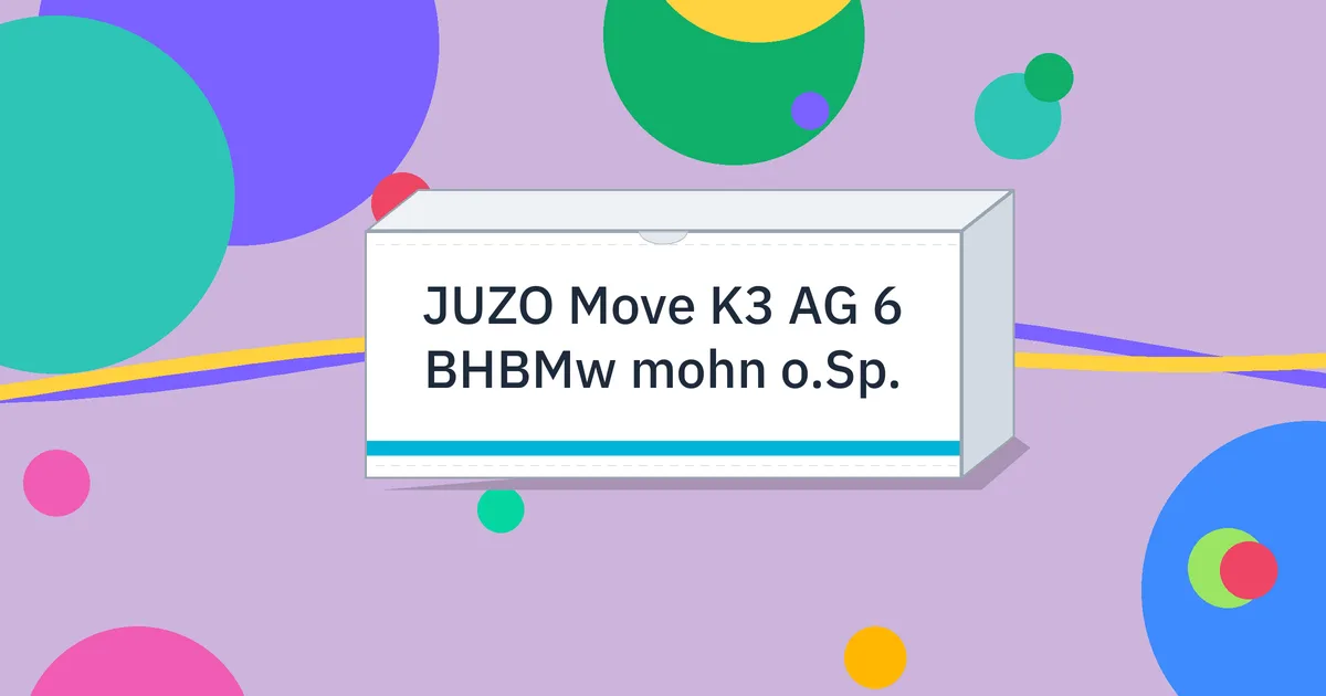 Symbolbild: Packung mit der Aufschrift JUZO Move K3 AG 6 BHBMw mohn o.Sp. (PZN 18590195) – Verfügbarkeit und Bezug in Apotheken in Frankfurt am Main