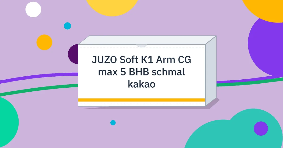 Symbolbild: Packung mit der Aufschrift JUZO Soft K1 Arm CG max 5 BHB schmal kakao (PZN 15509962) – Verfügbarkeit und Bezug in Apotheken in Frankfurt am Main