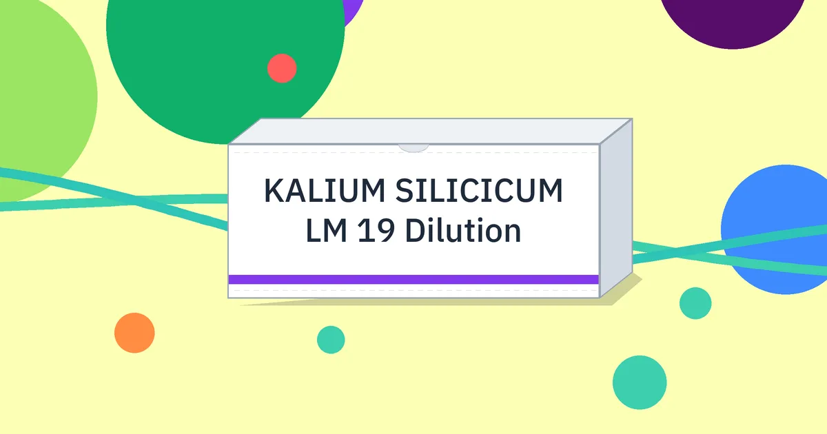 Symbolbild: Packung mit der Aufschrift KALIUM SILICICUM LM 19 Dilution (PZN 12925967) – Verfügbarkeit und Bezug in Apotheken in Frankfurt am Main