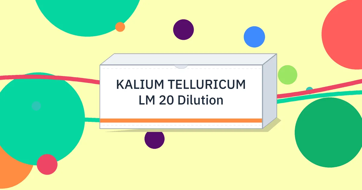 Symbolbild: Packung mit der Aufschrift KALIUM TELLURICUM LM 20 Dilution (PZN 12927311) – Verfügbarkeit und Bezug in Apotheken in Frankfurt am Main