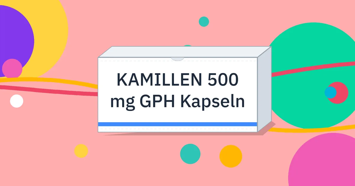 Symbolbild: Packung mit der Aufschrift KAMILLEN 500 mg GPH Kapseln (PZN 07605611) – Verfügbarkeit und Bezug in Apotheken in Frankfurt am Main
