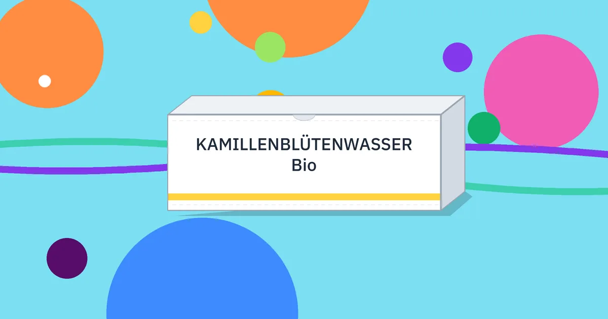 Symbolbild: Packung mit der Aufschrift KAMILLENBLÜTENWASSER Bio (PZN 10398498) – Verfügbarkeit und Bezug in Apotheken in Frankfurt am Main