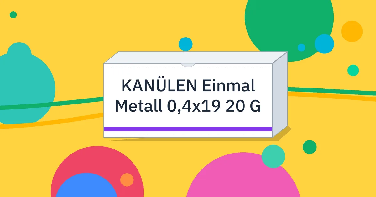 Symbolbild: Packung mit der Aufschrift KANÜLEN Einmal Metall 0,4x19 20 G (PZN 02439987) – Verfügbarkeit und Bezug in Apotheken in Frankfurt am Main