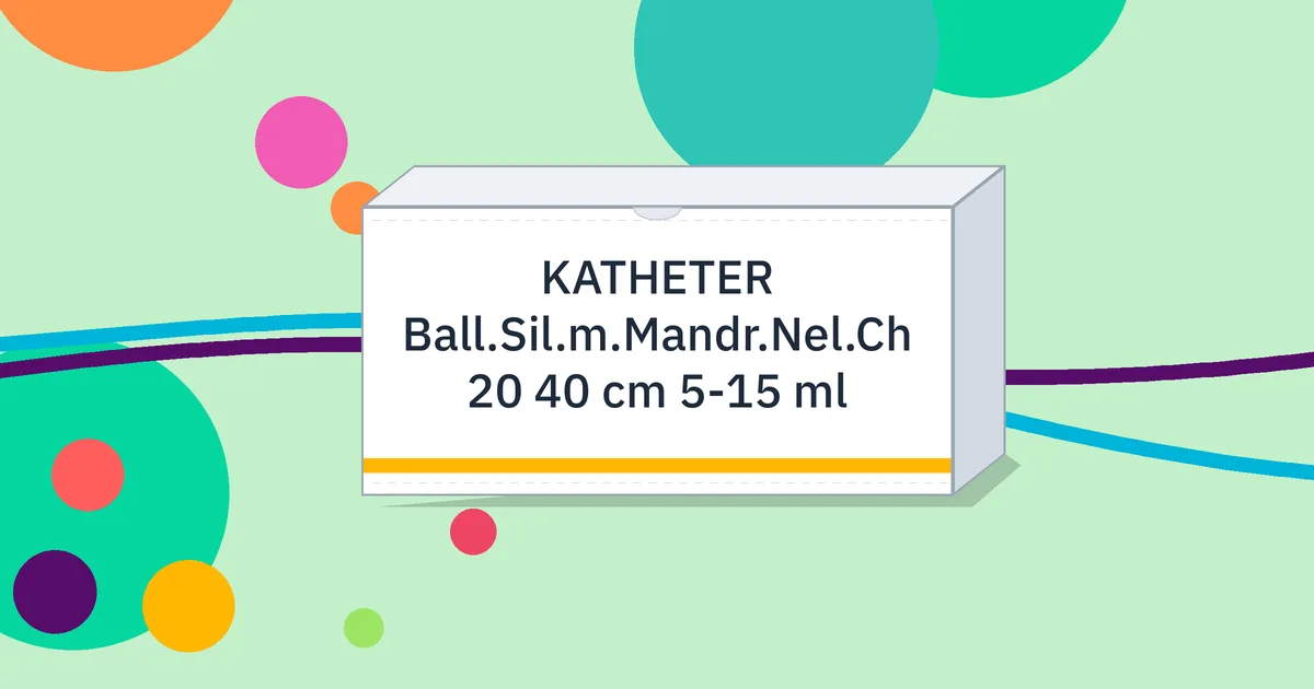 Symbolbild: Packung mit der Aufschrift KATHETER Ball.Sil.m.Mandr.Nel.Ch 20 40 cm 5-15 ml (PZN 06830501) – Verfügbarkeit und Bezug in Apotheken in Frankfurt am Main