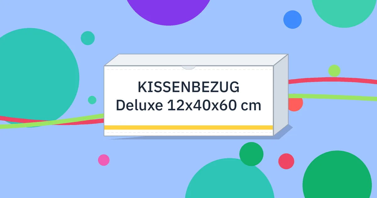 Symbolbild: Packung mit der Aufschrift KISSENBEZUG Deluxe 12x40x60 cm (PZN 18456083) – Verfügbarkeit und Bezug in Apotheken in Frankfurt am Main