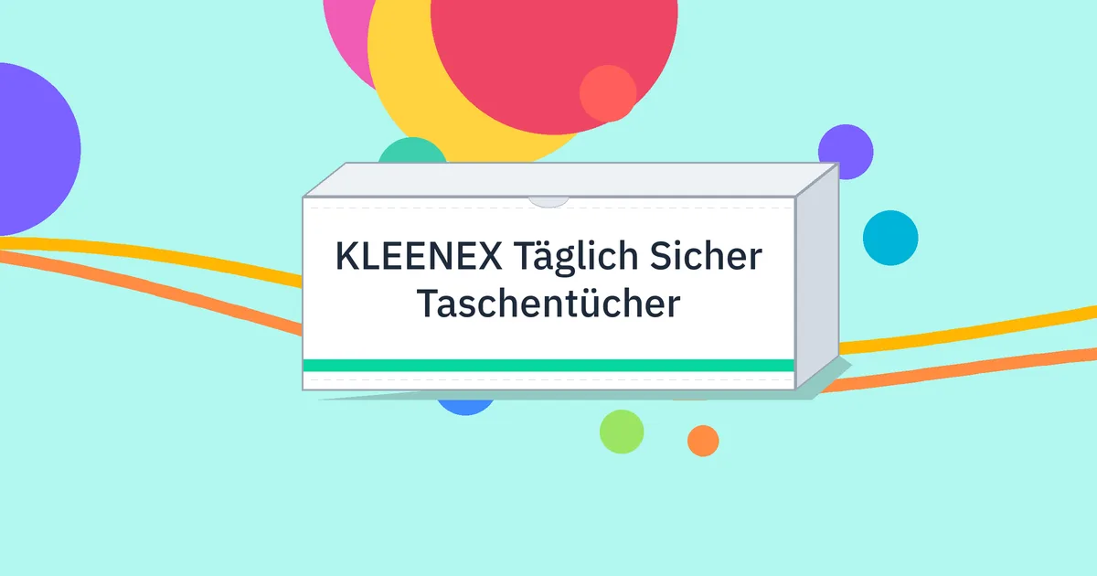 Symbolbild: Packung mit der Aufschrift KLEENEX Täglich Sicher Taschentücher (PZN 17365148) – Verfügbarkeit und Bezug in Apotheken in Frankfurt am Main