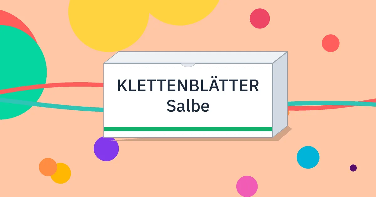 Symbolbild: Packung mit der Aufschrift KLETTENBLÄTTER Salbe (PZN 17555328) – Verfügbarkeit und Bezug in Apotheken in Frankfurt am Main