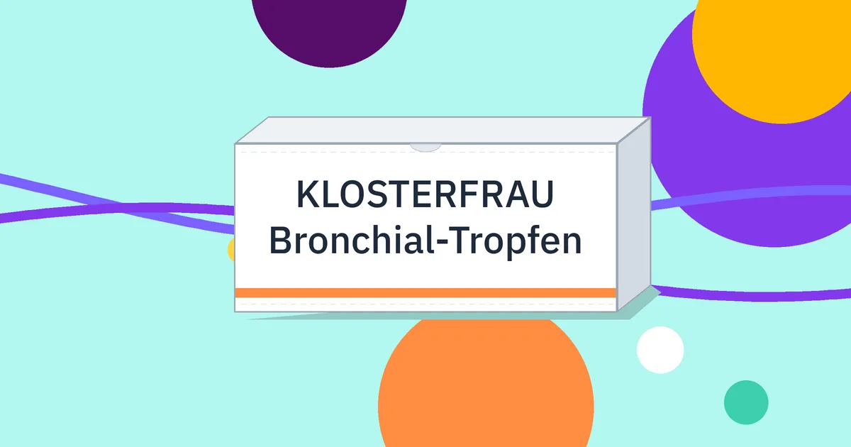 Symbolbild: Packung mit der Aufschrift KLOSTERFRAU Bronchial-Tropfen (PZN 15293752) – Verfügbarkeit und Bezug in Apotheken in Frankfurt am Main