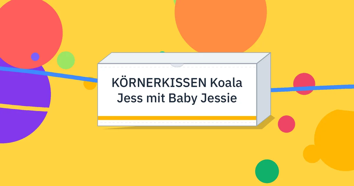 Symbolbild: Packung mit der Aufschrift KÖRNERKISSEN Koala Jess mit Baby Jessie (PZN 19392729) – Verfügbarkeit und Bezug in Apotheken in Frankfurt am Main