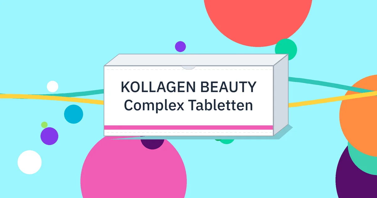 Symbolbild: Packung mit der Aufschrift KOLLAGEN BEAUTY Complex Tabletten (PZN 18193910) – Verfügbarkeit und Bezug in Apotheken in Frankfurt am Main