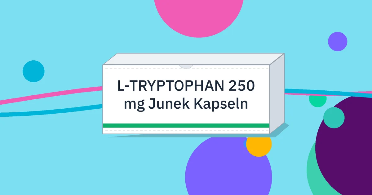 Symbolbild: Packung mit der Aufschrift L-TRYPTOPHAN 250 mg Junek Kapseln (PZN 00983267) – Verfügbarkeit und Bezug in Apotheken in Frankfurt am Main