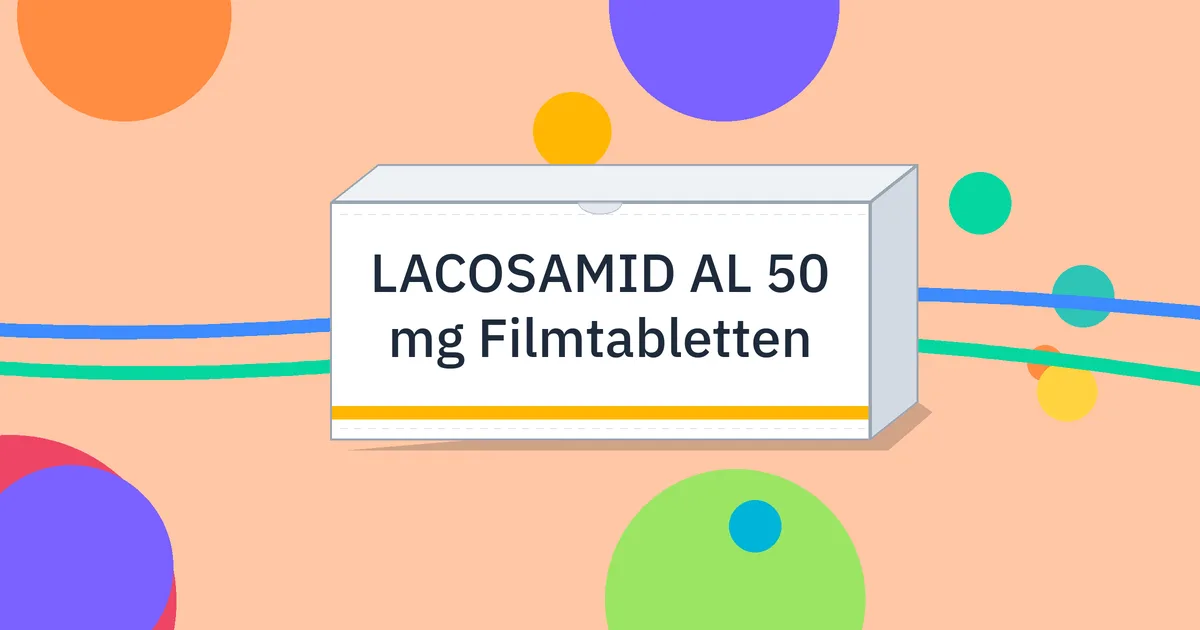 Symbolbild: Packung mit der Aufschrift LACOSAMID AL 50 mg Filmtabletten (PZN 17876914) – Verfügbarkeit und Bezug in Apotheken in Frankfurt am Main