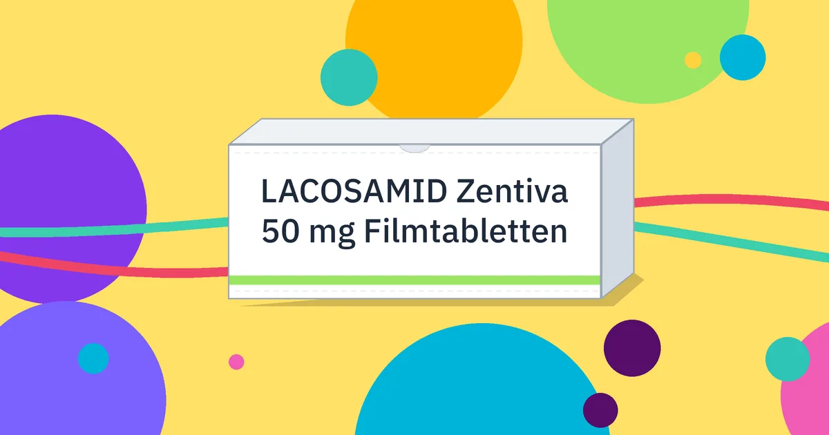 Symbolbild: Packung mit der Aufschrift LACOSAMID Zentiva 50 mg Filmtabletten (PZN 17593524) – Verfügbarkeit und Bezug in Apotheken in Frankfurt am Main