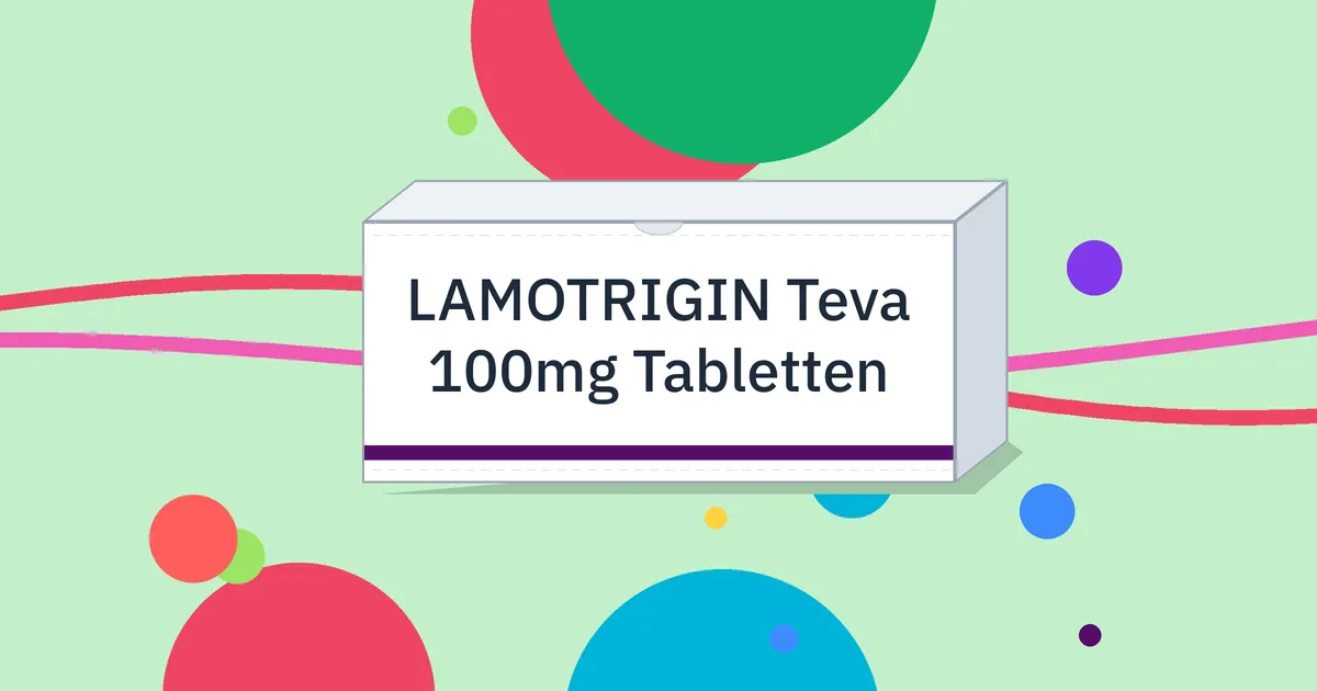 Symbolbild: Packung mit der Aufschrift LAMOTRIGIN Teva 100mg Tabletten (PZN 00081033) – Verfügbarkeit und Bezug in Apotheken in Frankfurt am Main
