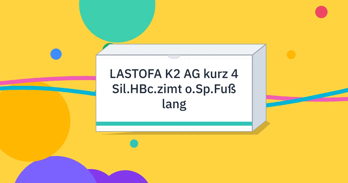 Symbolbild: Packung mit der Aufschrift LASTOFA K2 AG kurz 4 Sil.HBc.zimt o.Sp.Fuß lang (PZN 14149941) – Verfügbarkeit und Bezug in Apotheken in Frankfurt am Main