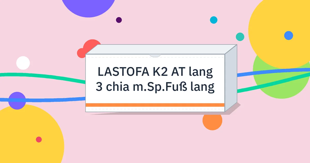Symbolbild: Packung mit der Aufschrift LASTOFA K2 AT lang 3 chia m.Sp.Fuß lang (PZN 13808896) – Verfügbarkeit und Bezug in Apotheken in Frankfurt am Main