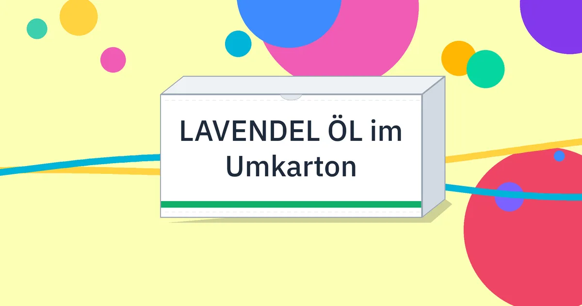Symbolbild: Packung mit der Aufschrift LAVENDEL ÖL im Umkarton (PZN 05503705) – Verfügbarkeit und Bezug in Apotheken in Frankfurt am Main