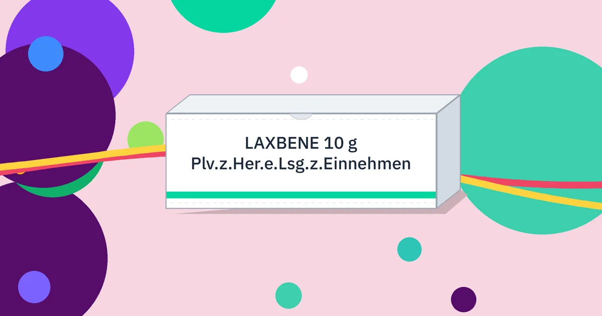 Symbolbild: Packung mit der Aufschrift LAXBENE 10 g Plv.z.Her.e.Lsg.z.Einnehmen (PZN 11350447) – Verfügbarkeit und Bezug in Apotheken in Frankfurt am Main