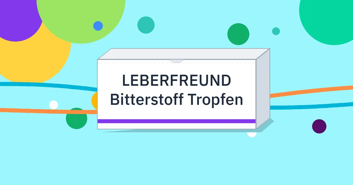 Symbolbild: Packung mit der Aufschrift LEBERFREUND Bitterstoff Tropfen (PZN 19055989) – Verfügbarkeit und Bezug in Apotheken in Frankfurt am Main