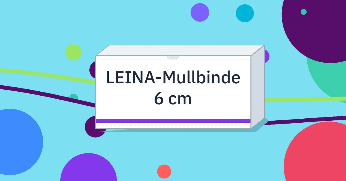 Symbolbild: Packung mit der Aufschrift LEINA-Mullbinde 6 cm (PZN 08716353) – Verfügbarkeit und Bezug in Apotheken in Frankfurt am Main
