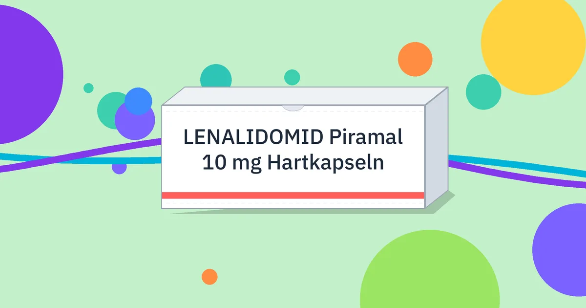 Symbolbild: Packung mit der Aufschrift LENALIDOMID Piramal 10 mg Hartkapseln (PZN 17621396) – Verfügbarkeit und Bezug in Apotheken in Frankfurt am Main