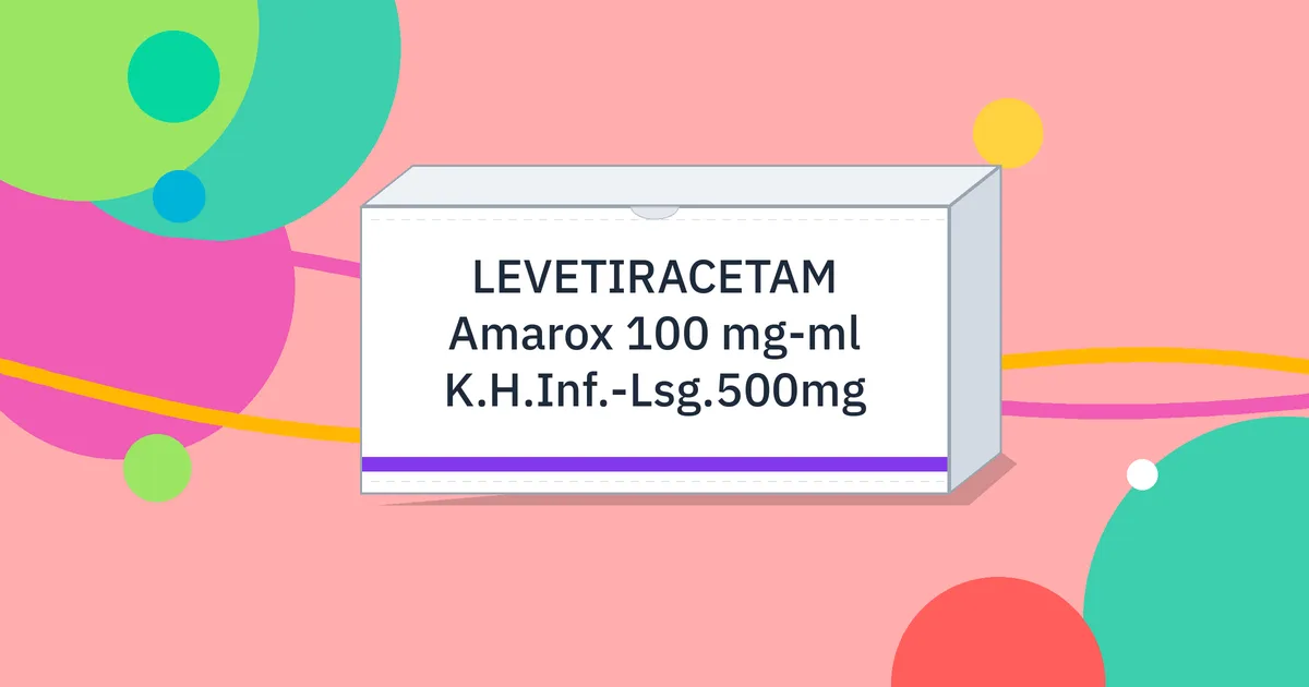 Symbolbild: Packung mit der Aufschrift LEVETIRACETAM Amarox 100 mg-ml K.H.Inf.-Lsg.500mg (PZN 17447320) – Verfügbarkeit und Bezug in Apotheken in Frankfurt am Main