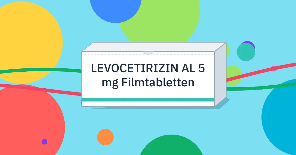 Symbolbild: Packung mit der Aufschrift LEVOCETIRIZIN AL 5 mg Filmtabletten (PZN 15817267) – Verfügbarkeit und Bezug in Apotheken in Frankfurt am Main