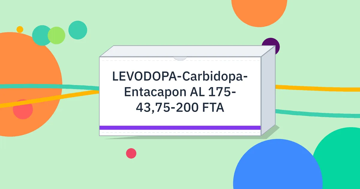 Symbolbild: Packung mit der Aufschrift LEVODOPA-Carbidopa-Entacapon AL 175-43,75-200 FTA (PZN 10386153) – Verfügbarkeit und Bezug in Apotheken in Frankfurt am Main