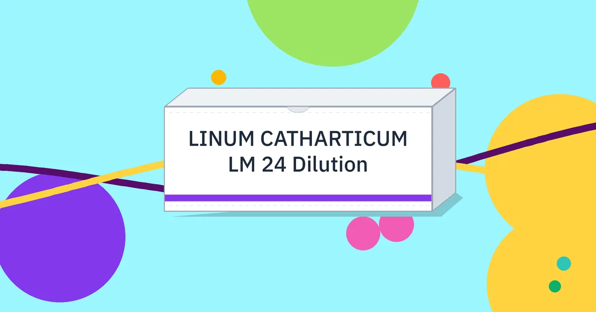 Symbolbild: Packung mit der Aufschrift LINUM CATHARTICUM LM 24 Dilution (PZN 13530248) – Verfügbarkeit und Bezug in Apotheken in Frankfurt am Main