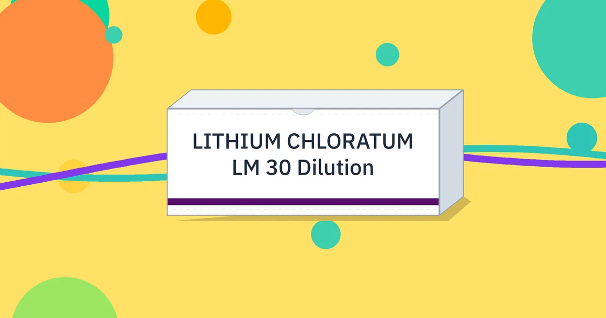 Symbolbild: Packung mit der Aufschrift LITHIUM CHLORATUM LM 30 Dilution (PZN 12932217) – Verfügbarkeit und Bezug in Apotheken in Frankfurt am Main