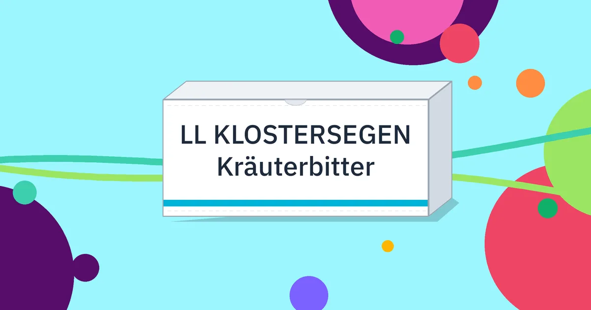 Symbolbild: Packung mit der Aufschrift LL KLOSTERSEGEN Kräuterbitter (PZN 19335312) – Verfügbarkeit und Bezug in Apotheken in Frankfurt am Main