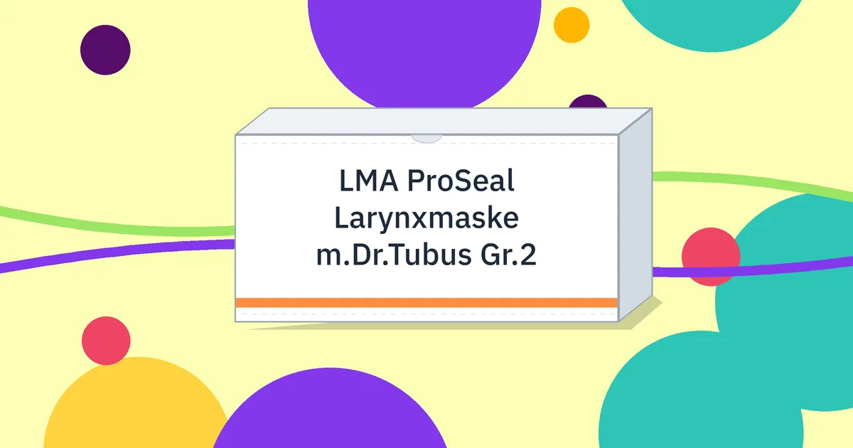 Symbolbild: Packung mit der Aufschrift LMA ProSeal Larynxmaske m.Dr.Tubus Gr.2 (PZN 10833876) – Verfügbarkeit und Bezug in Apotheken in Frankfurt am Main