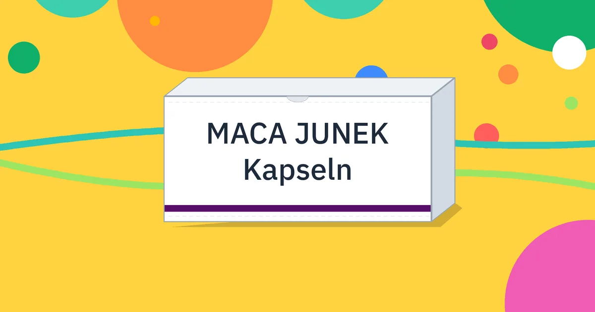 Symbolbild: Packung mit der Aufschrift MACA JUNEK Kapseln (PZN 10396743) – Verfügbarkeit und Bezug in Apotheken in Frankfurt am Main