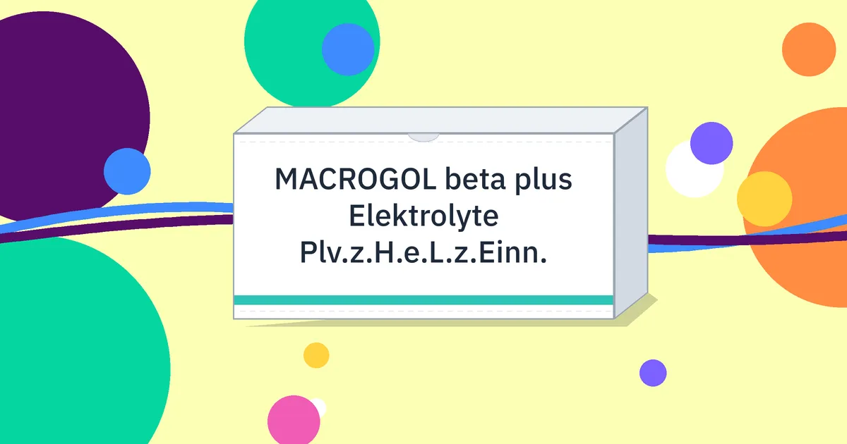 Symbolbild: Packung mit der Aufschrift MACROGOL beta plus Elektrolyte Plv.z.H.e.L.z.Einn. (PZN 09247096) – Verfügbarkeit und Bezug in Apotheken in Frankfurt am Main