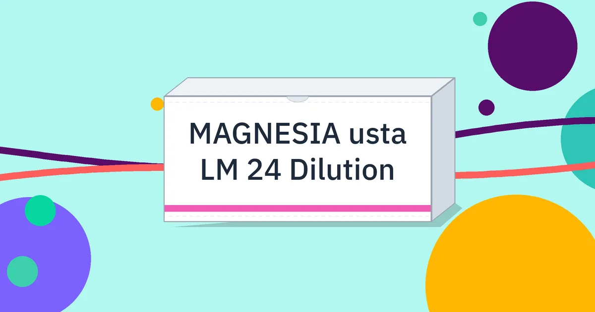 Symbolbild: Packung mit der Aufschrift MAGNESIA usta LM 24 Dilution (PZN 13539083) – Verfügbarkeit und Bezug in Apotheken in Frankfurt am Main