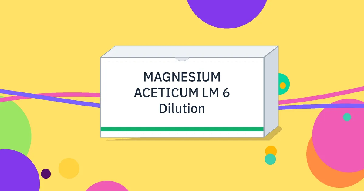 Symbolbild: Packung mit der Aufschrift MAGNESIUM ACETICUM LM 6 Dilution (PZN 12935569) – Verfügbarkeit und Bezug in Apotheken in Frankfurt am Main