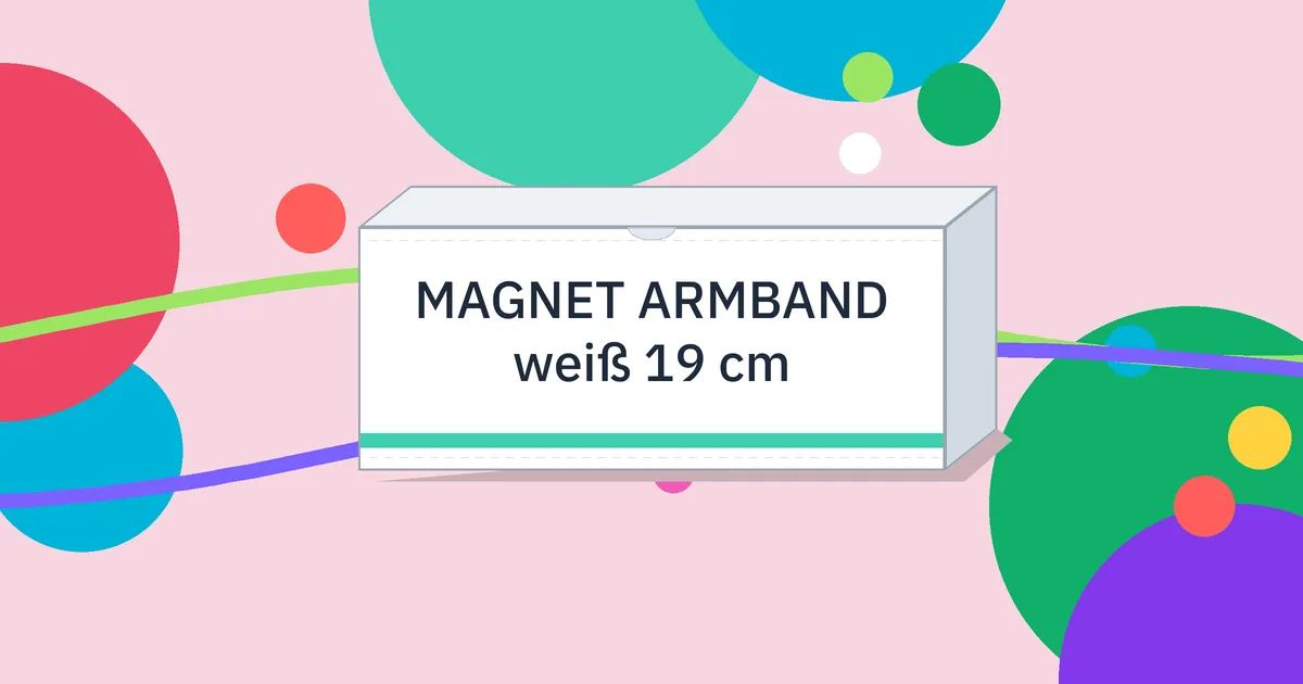 Symbolbild: Packung mit der Aufschrift MAGNET ARMBAND weiß 19 cm (PZN 03655196) – Verfügbarkeit und Bezug in Apotheken in Frankfurt am Main