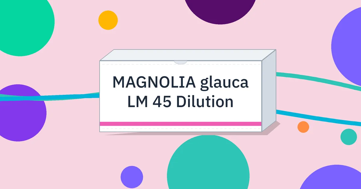 Symbolbild: Packung mit der Aufschrift MAGNOLIA glauca LM 45 Dilution (PZN 13539663) – Verfügbarkeit und Bezug in Apotheken in Frankfurt am Main