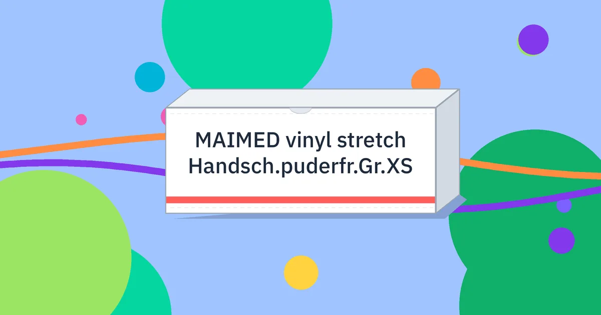 Symbolbild: Packung mit der Aufschrift MAIMED vinyl stretch Handsch.puderfr.Gr.XS (PZN 09089266) – Verfügbarkeit und Bezug in Apotheken in Frankfurt am Main