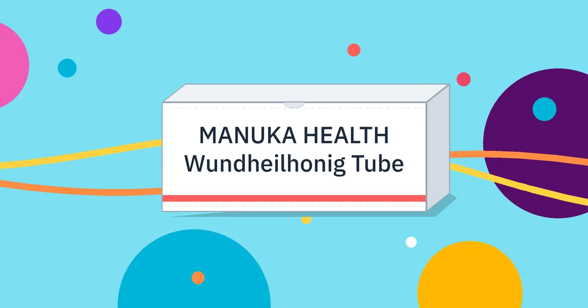 Symbolbild: Packung mit der Aufschrift MANUKA HEALTH Wundheilhonig Tube (PZN 16586456) – Verfügbarkeit und Bezug in Apotheken in Frankfurt am Main