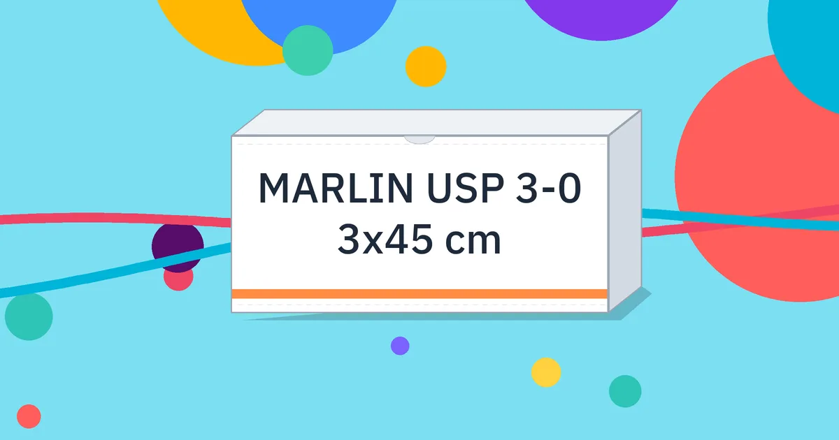 Symbolbild: Packung mit der Aufschrift MARLIN USP 3-0 3x45 cm (PZN 07327448) – Verfügbarkeit und Bezug in Apotheken in Frankfurt am Main