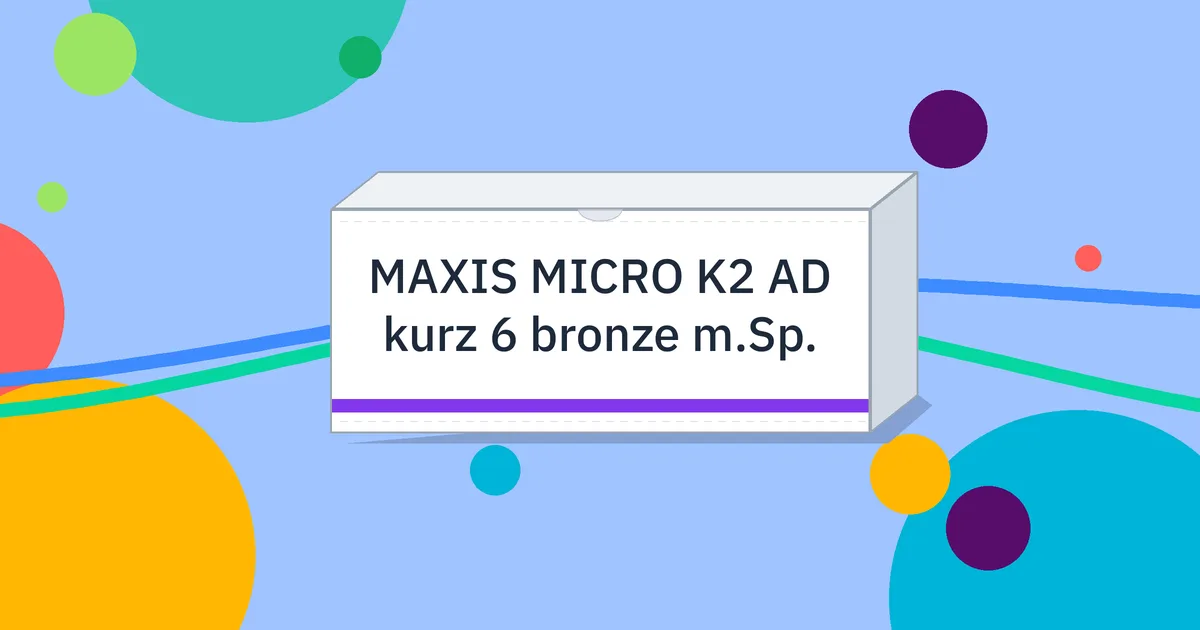 Symbolbild: Packung mit der Aufschrift MAXIS MICRO K2 AD kurz 6 bronze m.Sp. (PZN 17673660) – Verfügbarkeit und Bezug in Apotheken in Frankfurt am Main