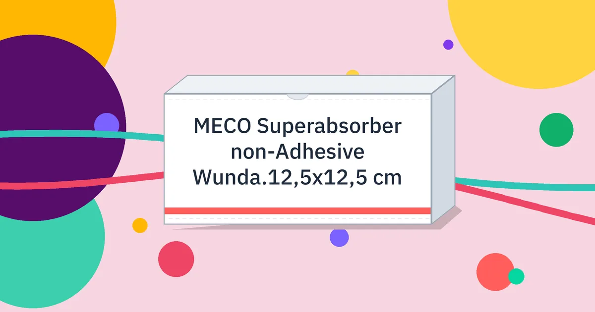 Symbolbild: Packung mit der Aufschrift MECO Superabsorber non-Adhesive Wunda.12,5x12,5 cm (PZN 20090867) – Verfügbarkeit und Bezug in Apotheken in Frankfurt am Main