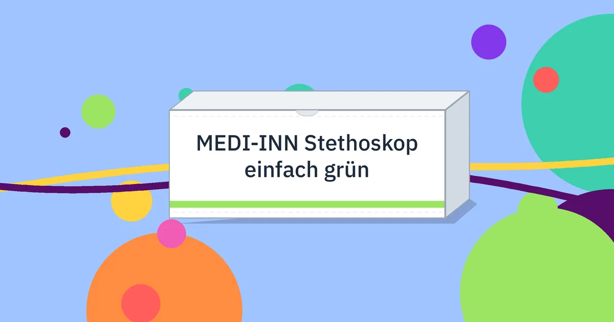 Symbolbild: Packung mit der Aufschrift MEDI-INN Stethoskop einfach grün (PZN 18658007) – Verfügbarkeit und Bezug in Apotheken in Frankfurt am Main