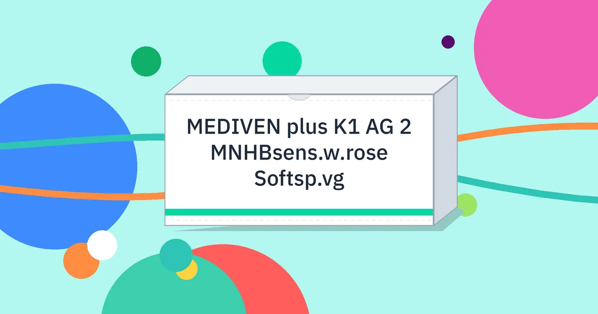 Symbolbild: Packung mit der Aufschrift MEDIVEN plus K1 AG 2 MNHBsens.w.rose Softsp.vg (PZN 15918637) – Verfügbarkeit und Bezug in Apotheken in Frankfurt am Main