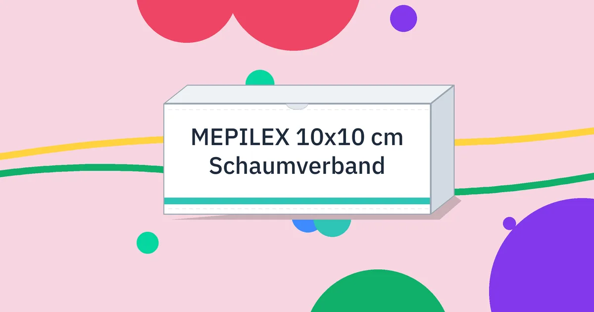 Symbolbild: Packung mit der Aufschrift MEPILEX 10x10 cm Schaumverband (PZN 17832325) – Verfügbarkeit und Bezug in Apotheken in Frankfurt am Main