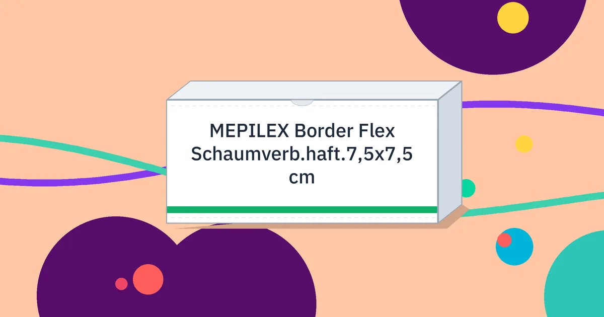 Symbolbild: Packung mit der Aufschrift MEPILEX Border Flex Schaumverb.haft.7,5x7,5 cm (PZN 14039247) – Verfügbarkeit und Bezug in Apotheken in Frankfurt am Main